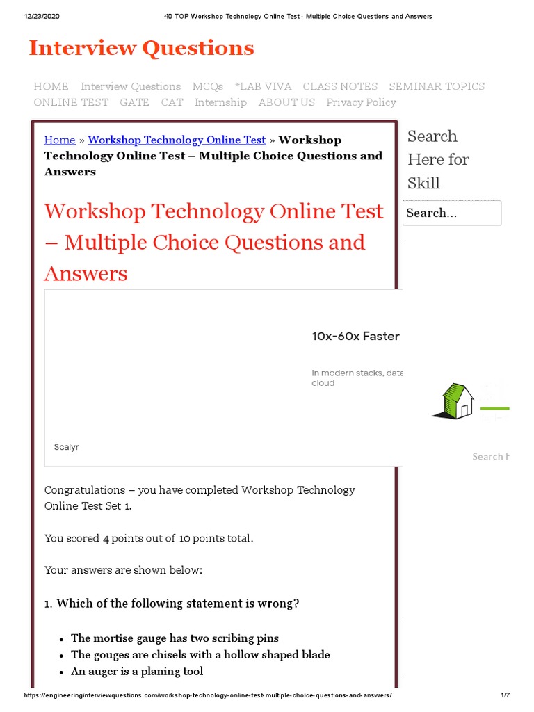 Module 2 Workshop Technology | PDF | Sheet Metal | Multiple Choice