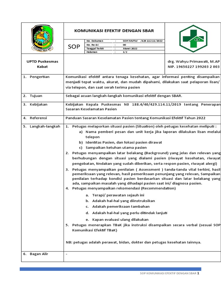 Sop Komunikasi Efektif Sbar | PDF | Pengembangan Diri