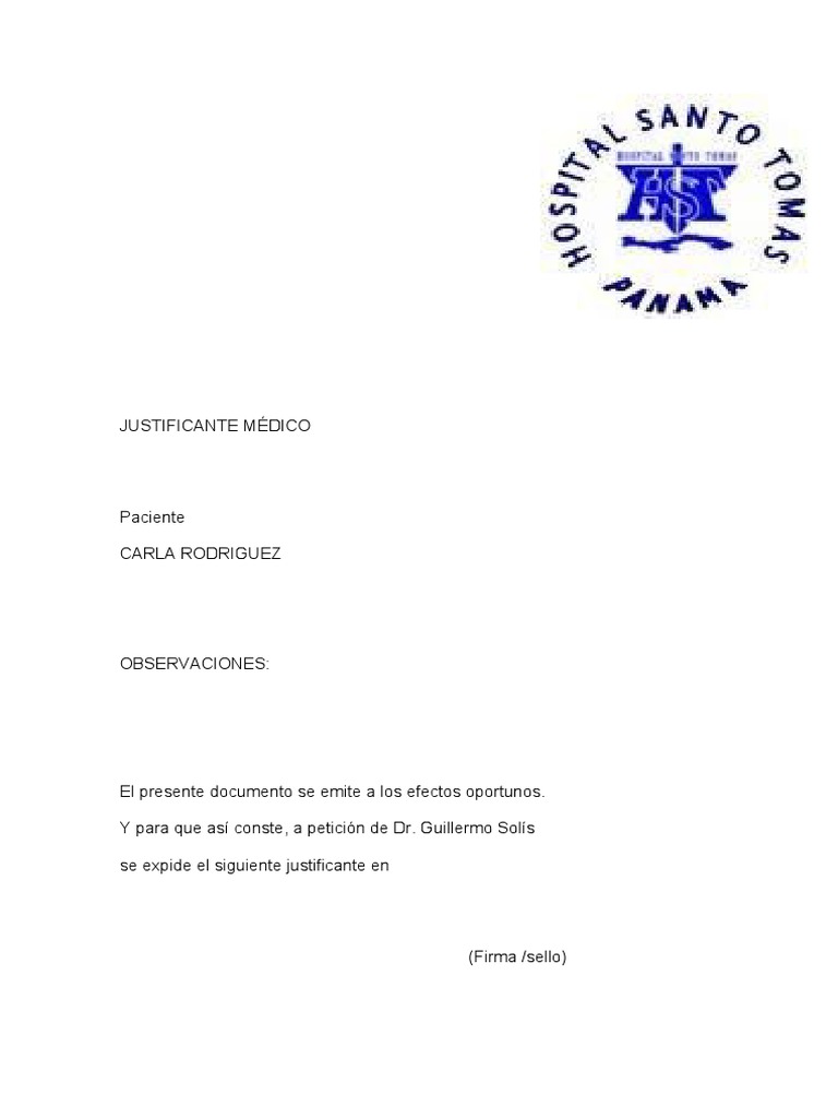 Justificante Medico en Blanco | PDF