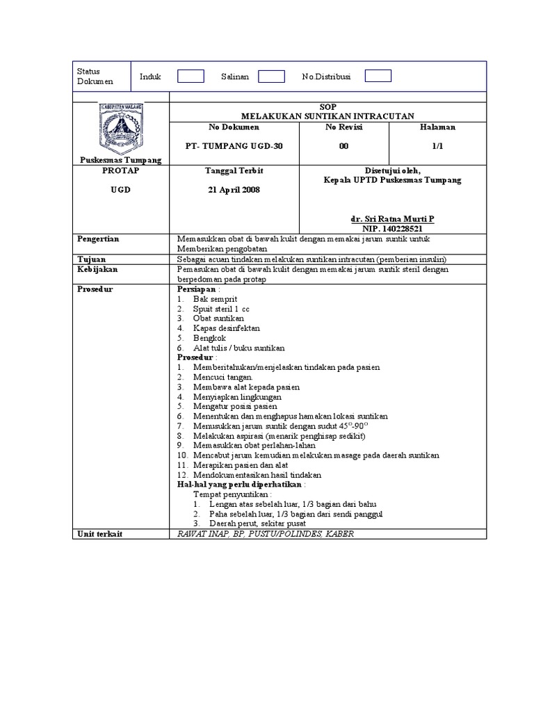 INJEKSI INTRA CUTAN | PDF