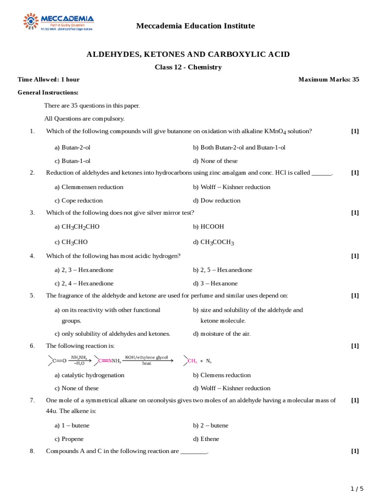 Aldehydes Ketones and Carboxylic Acid-2 | PDF | Aldehyde | Ketone