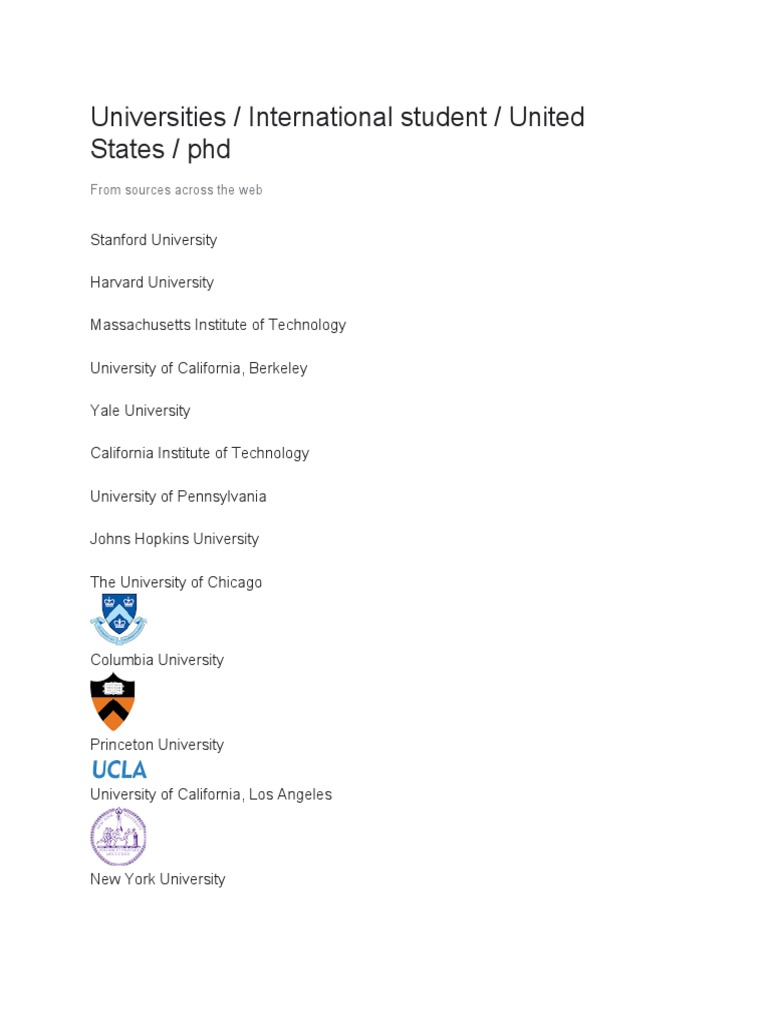 USA College List | PDF