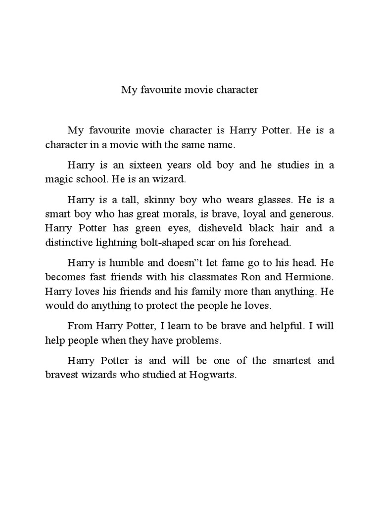 My Favourite Movie Character | PDF