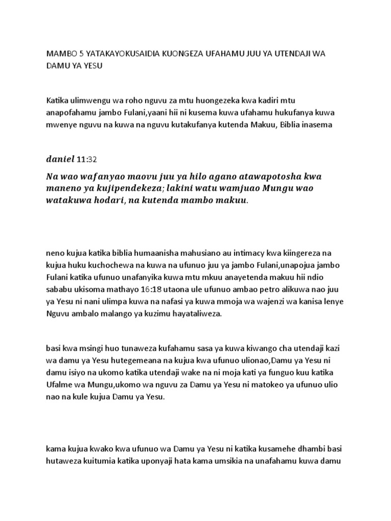 Mambo 5 Yatakayokusaidia Kuongeza Ufahamu Juu Ya Utendaji Wa Damu Ya ...