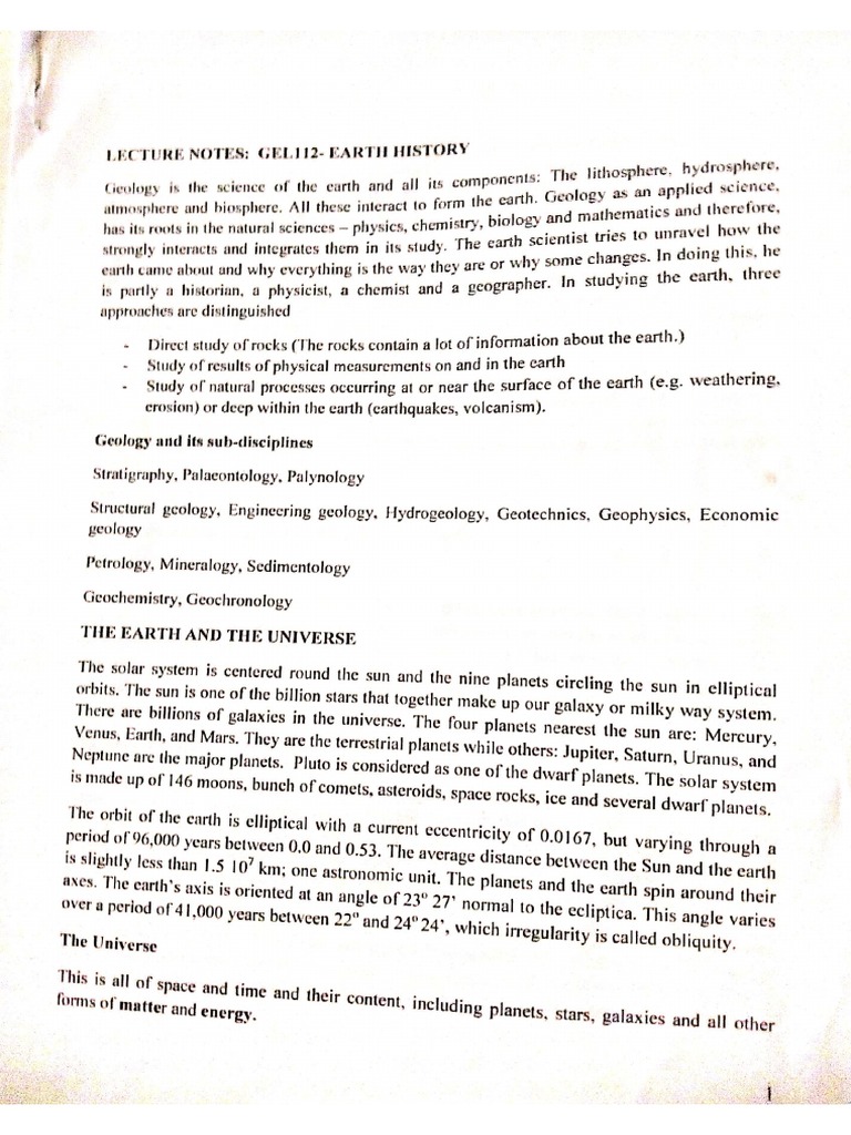 GEL 112 Earth History | PDF