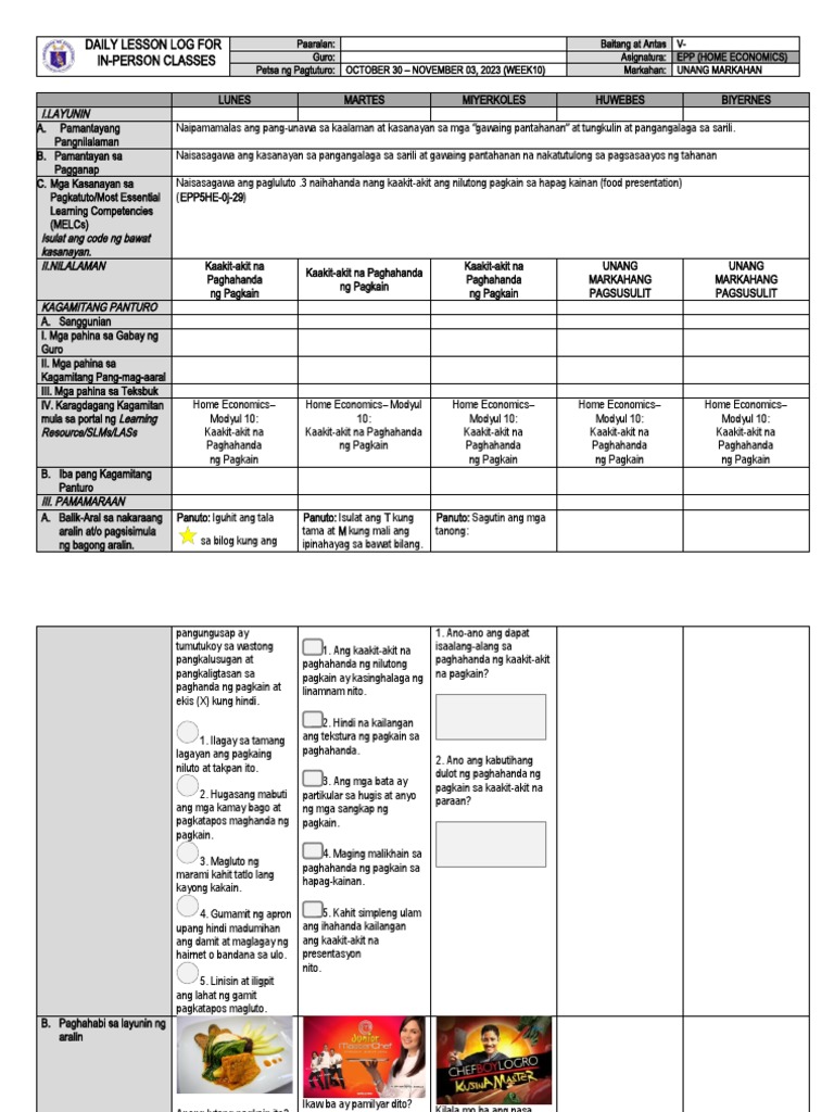 G5 Q1W10 DLL EPP-HE (MELCs) | PDF