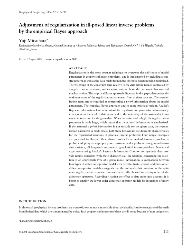 Geophysical Prospecting - 2004 - Mitsuhata - Adjustment of ... Geophysical Prospecting - 2004 - Mitsuhata - Adjustment of ...