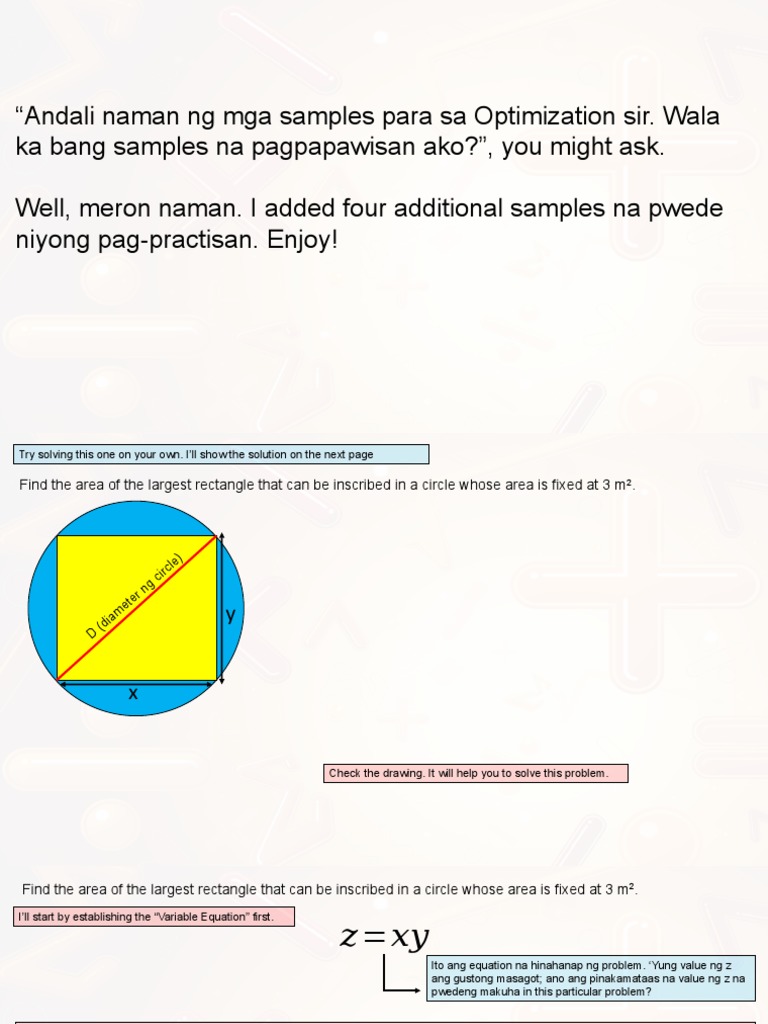 Calculus (Optimization Problem 2) ' | Download Free PDF | Area | Circle