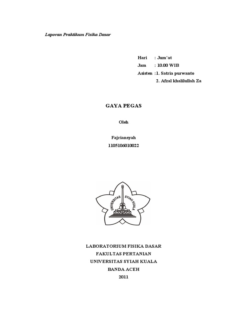 Laporan Praktikum Fisika Dasar Gaya Pegas | PDF