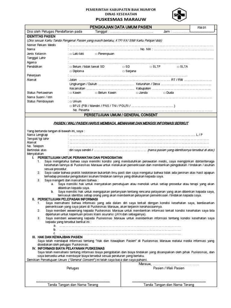 Formulir Persetujuan Pasien | PDF