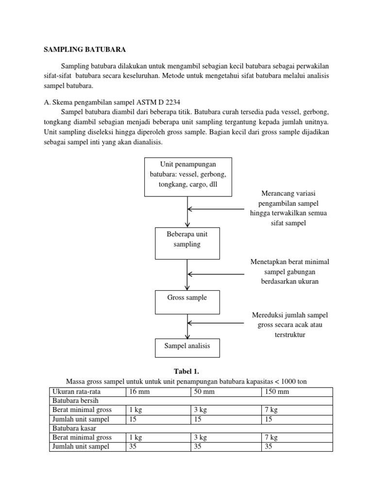 Metode Sampling Batubara ASTM | PDF
