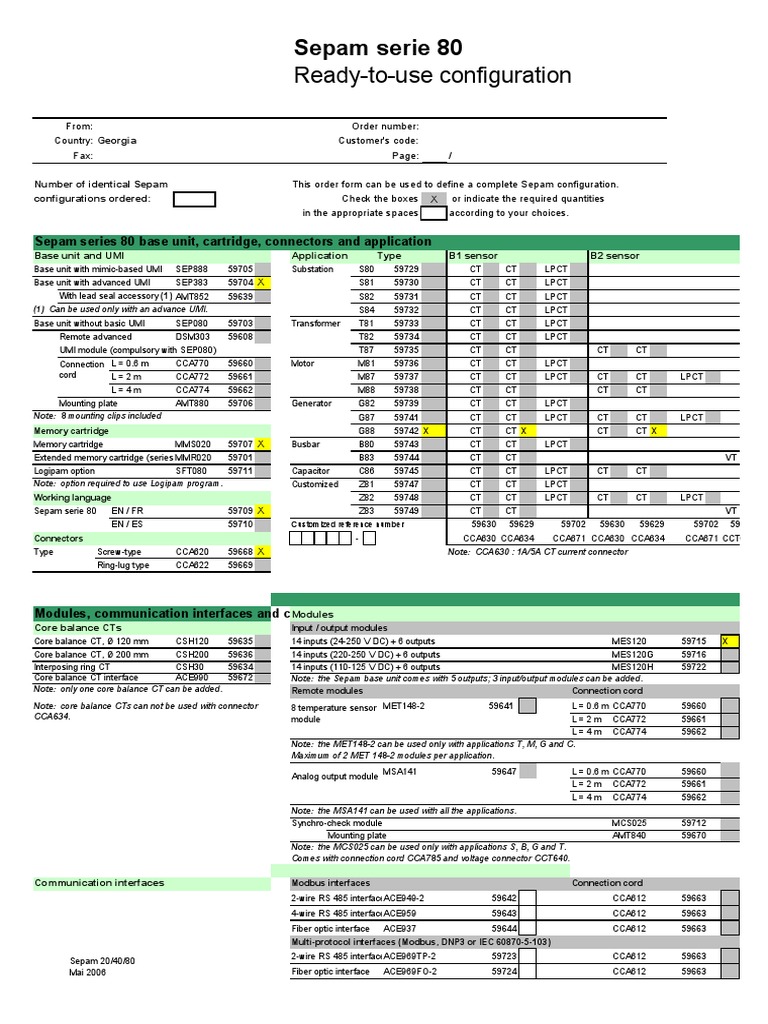 Sepam G88 Configuration Guide | PDF | Computers