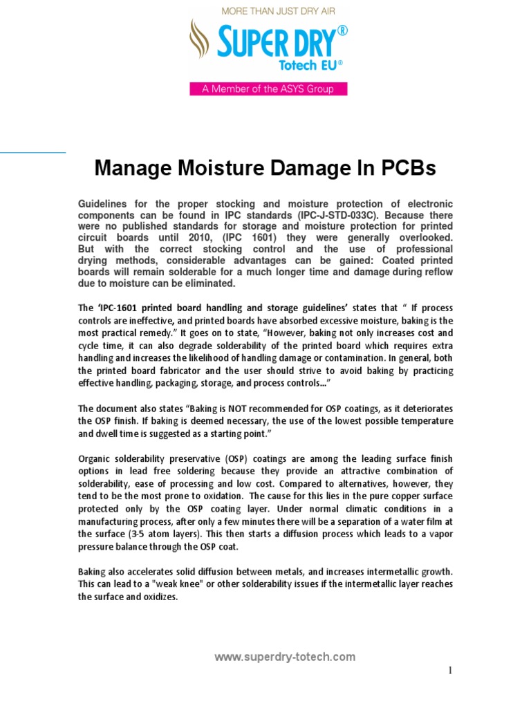 PCB Moisture Management Guide | PDF | Printed Circuit Board | Soldering