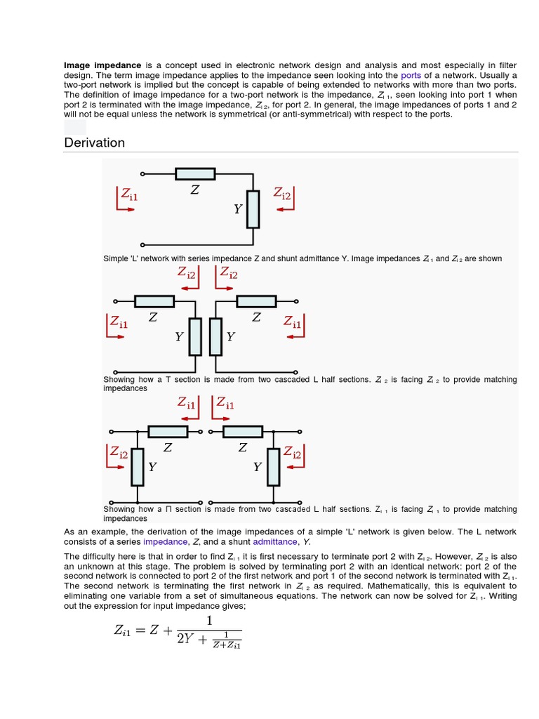 Image Impedance Pdf Electronic Filter Electronic Circuits