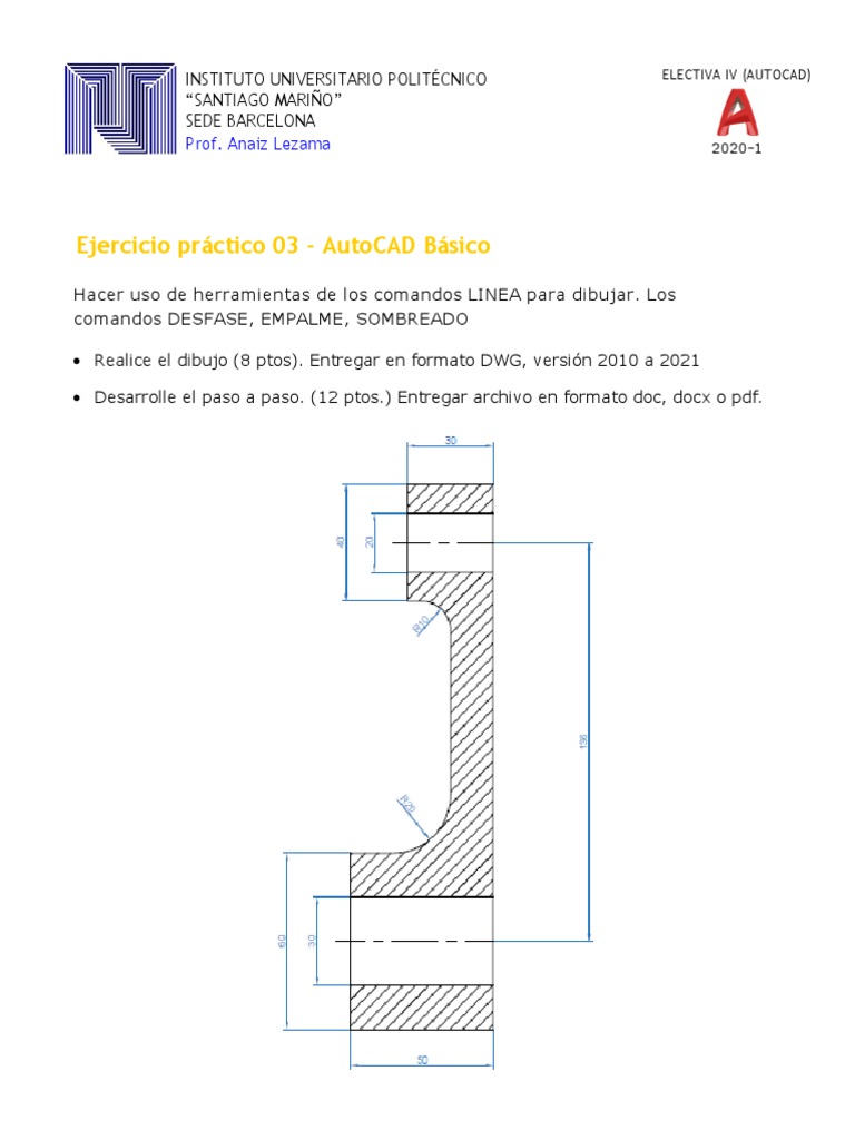 Ejercicio Práctico 03 - AutoCAD Básico | PDF