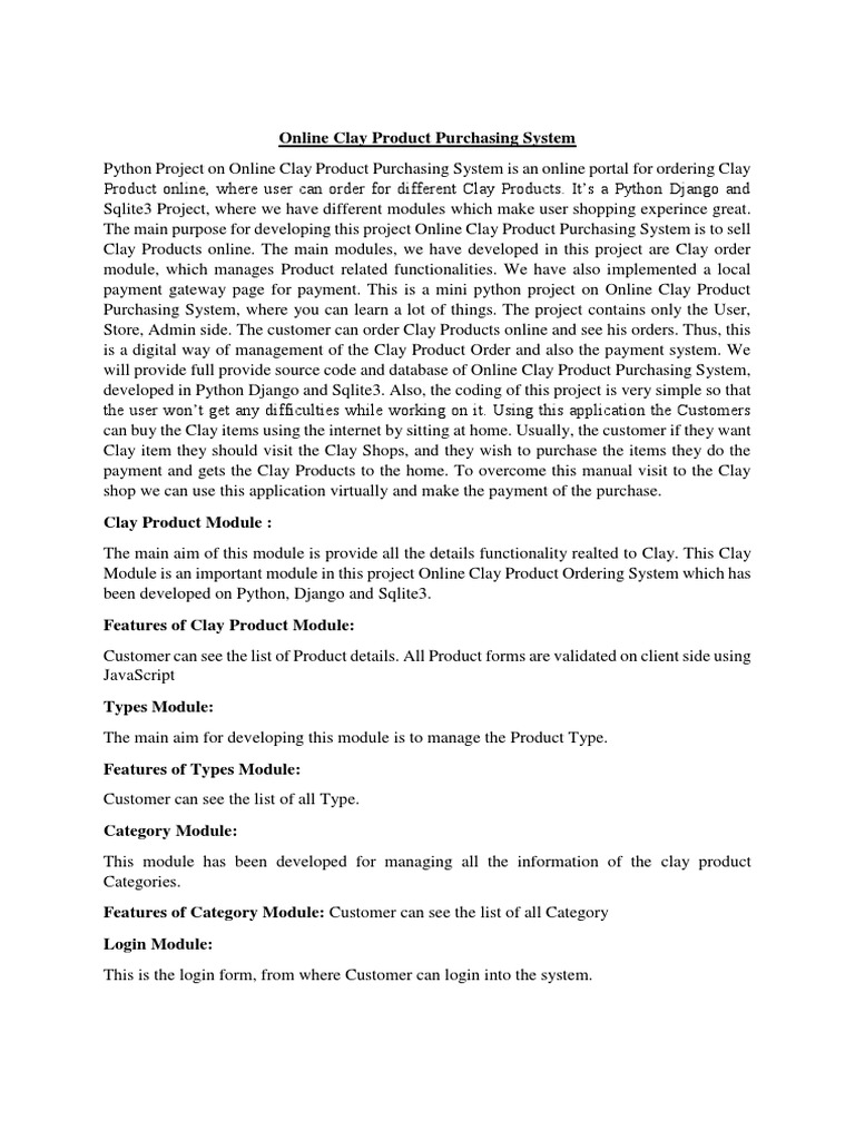 Clay Product | PDF | Python (Programming Language) | World Wide Web