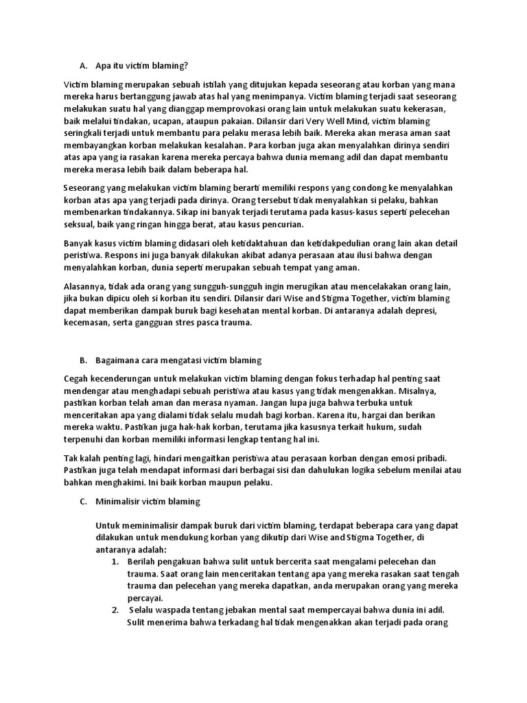 Victim Blaming | PDF