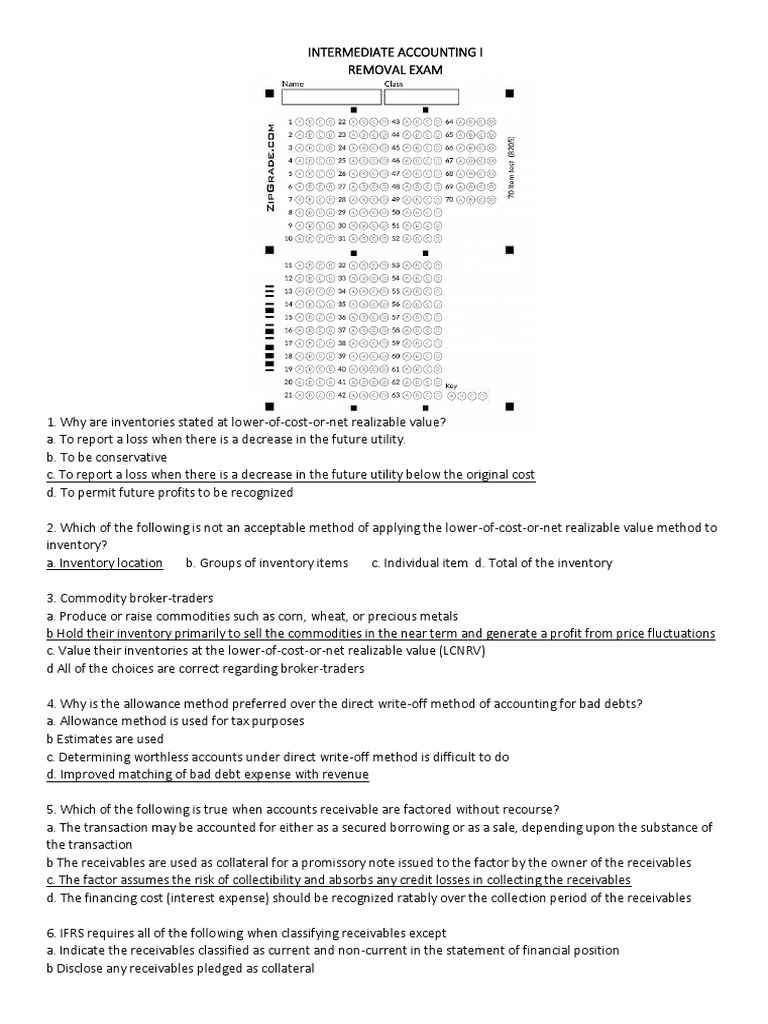 Intermediate Accounting Exam | PDF