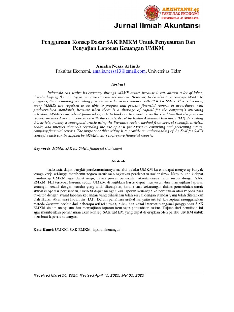 Panduan SAK EMKM untuk UMKM | PDF