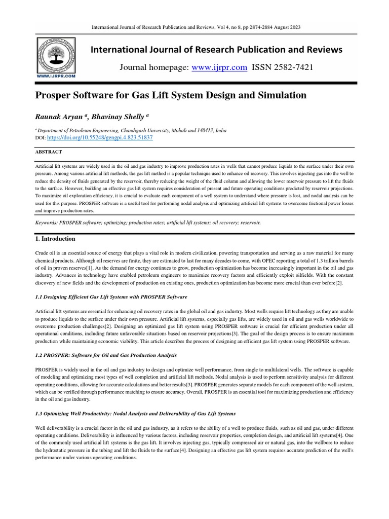 Prosper Software For Gas Lift System Design and Simulation | PDF ...