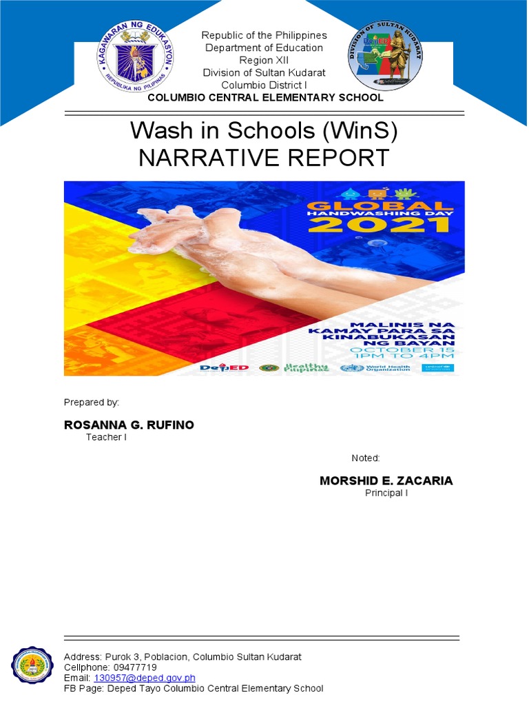Wins Narrative Report 2021 | PDF | Wash | Hand Washing