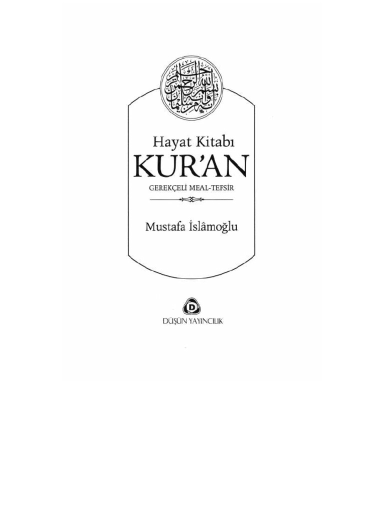 Hayat Kitabi Kuran Gerekceli Meal Tefsir | PDF