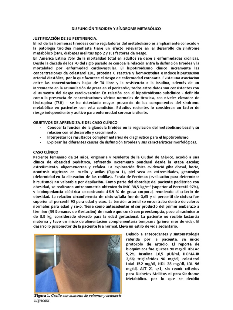 Caso Clinico 2 Sem 5 | PDF | Tiroides | Hipotiroidismo
