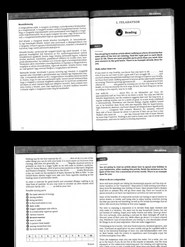 ECL B2 1. Feladatsor | PDF