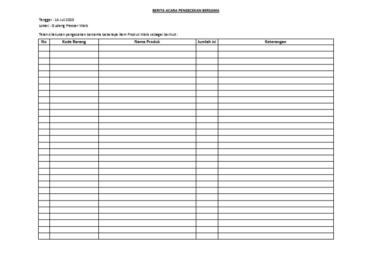 Pengecekan Produk Walls 14 Juli 2023 | PDF