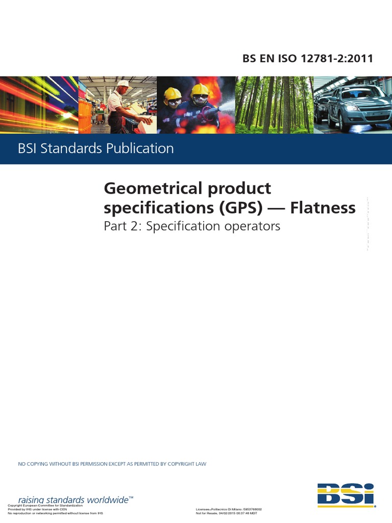 BS en ISO 12781-2-2011 - Geometrical Product Specifications (GPS) - Flatness - Part 2 ...