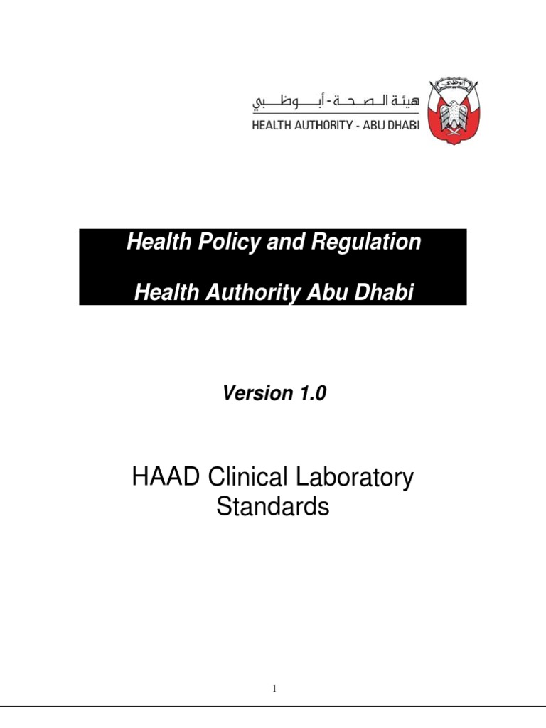 HAAD Clinical Laboratory Standards | PDF | Health Care | Joint Commission