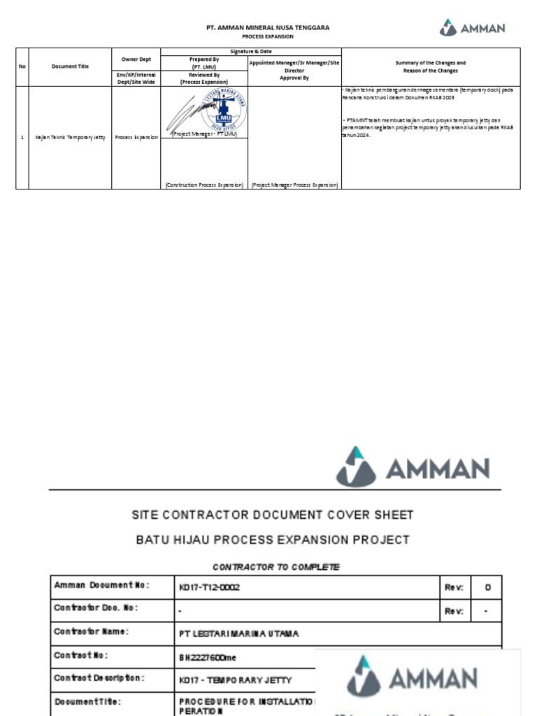 Kajian Teknis Temporary Jetty | PDF | Tonnage | Shipping