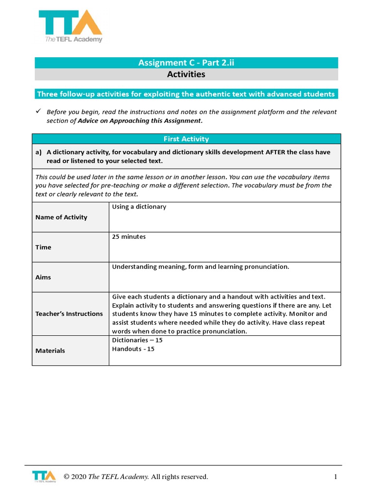 Activities | PDF