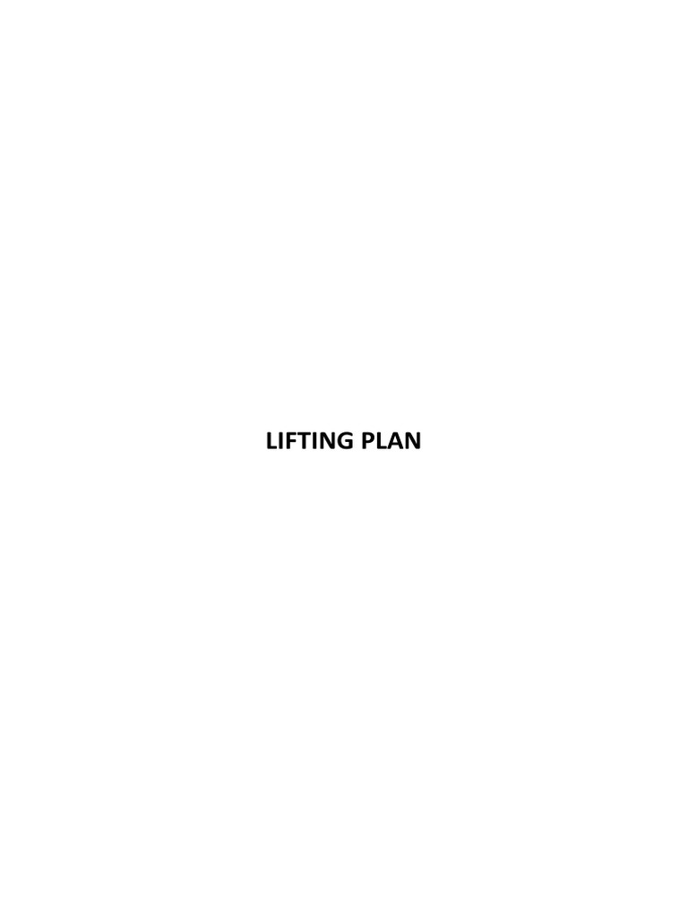 Lifting Plan | PDF