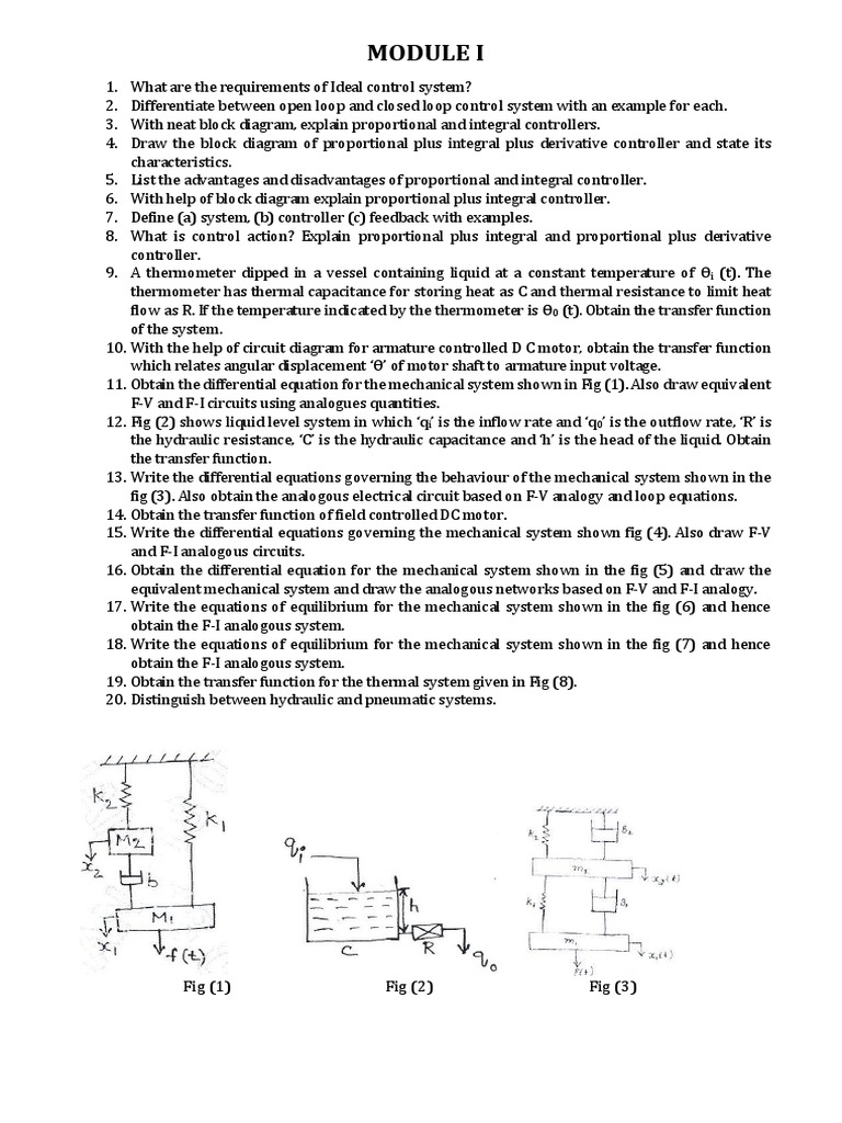 Control Engineering Question Paper | PDF | Electricity | Physical ...