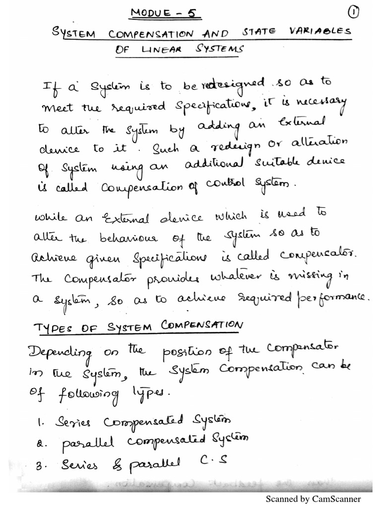 Module 5 Control Engineering Notes | PDF