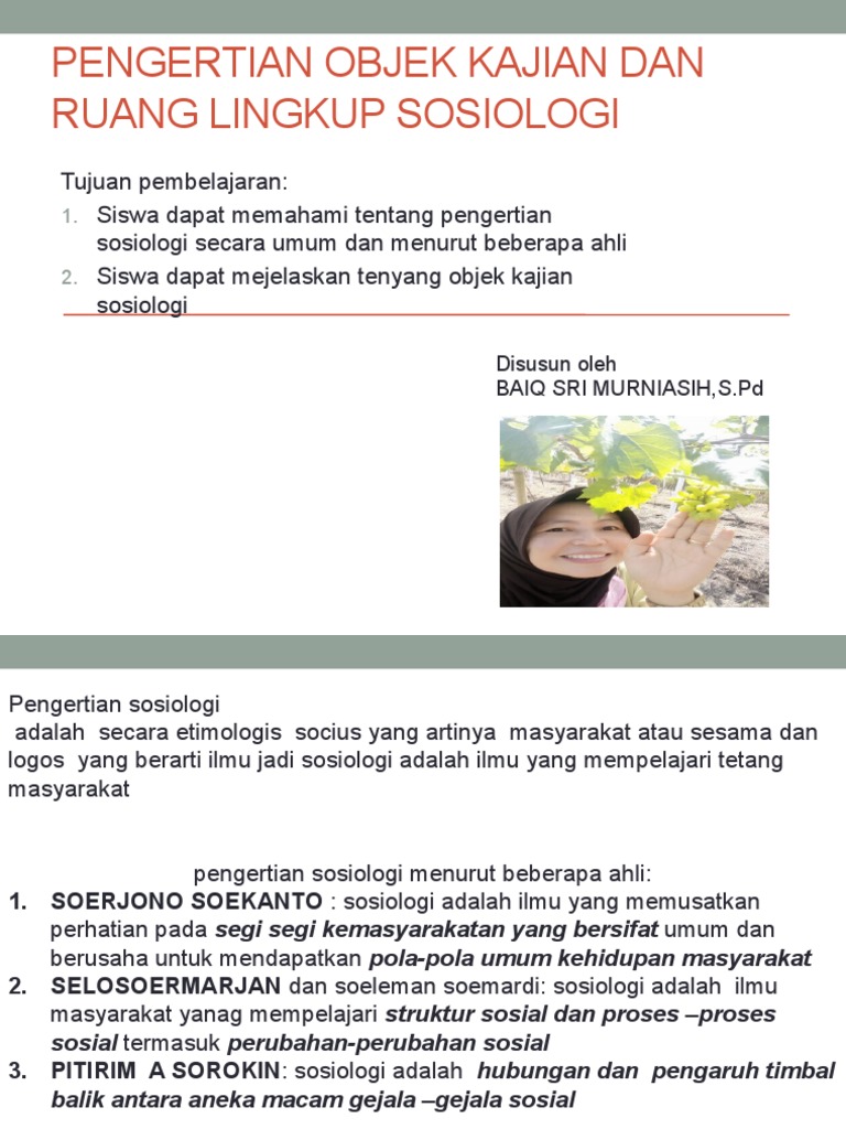 Objek Kajian dan Ruang Lingkup Sosiologi | PDF | Pengembangan Diri ...