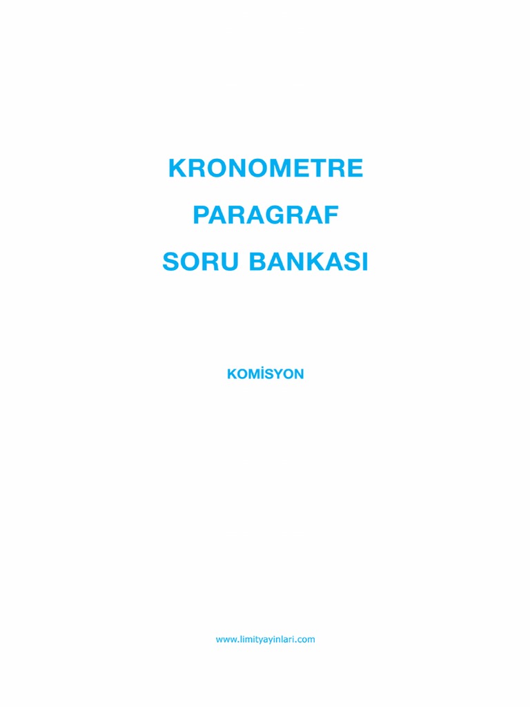 Limit Kronometre Paragraf Soru Bankası | PDF
