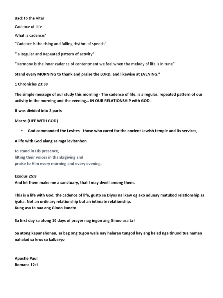 Back To The Altar Sermon | PDF | Book Of Exodus | Sacrifice