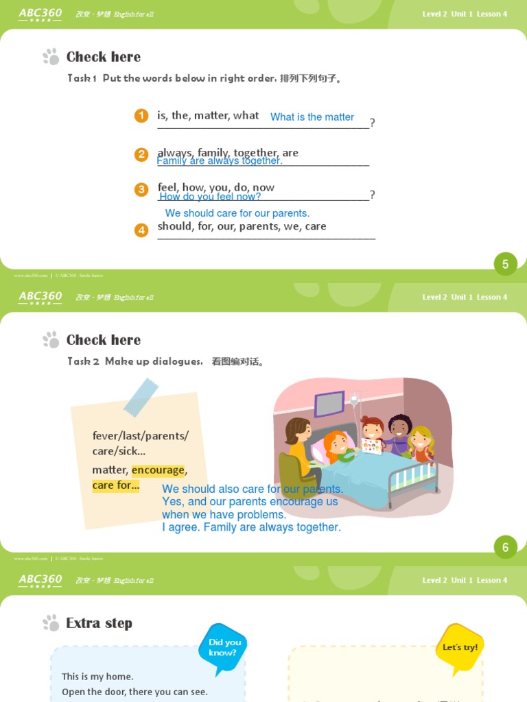 Smile Junior 2 Unit 1 Lesson4 Family Are Always Together - Part2 | PDF | Grandparent | Family