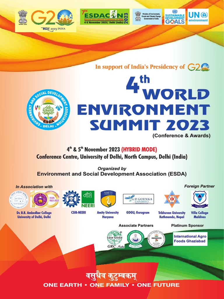 Brochure of World Env Summit 2023 | PDF | Science & Mathematics