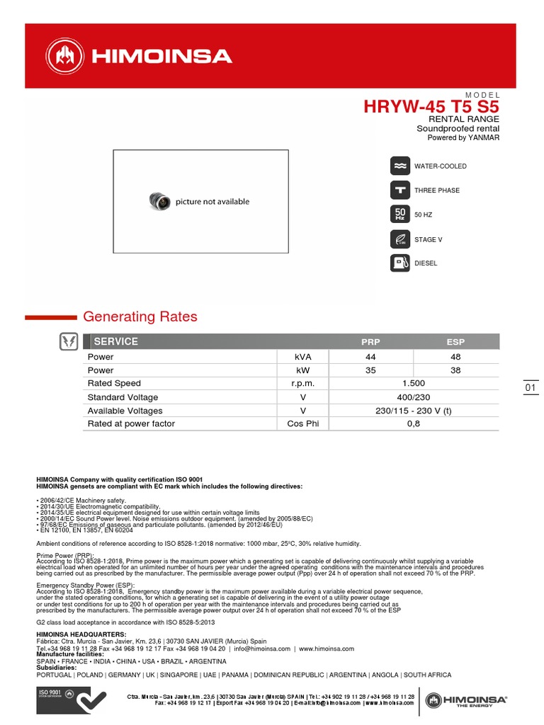 HRYW 45 T5 S5 Stamford | PDF | Mechanical Engineering | Electricity