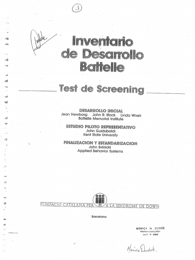 Inventario de Desarrollo Battelle | PDF