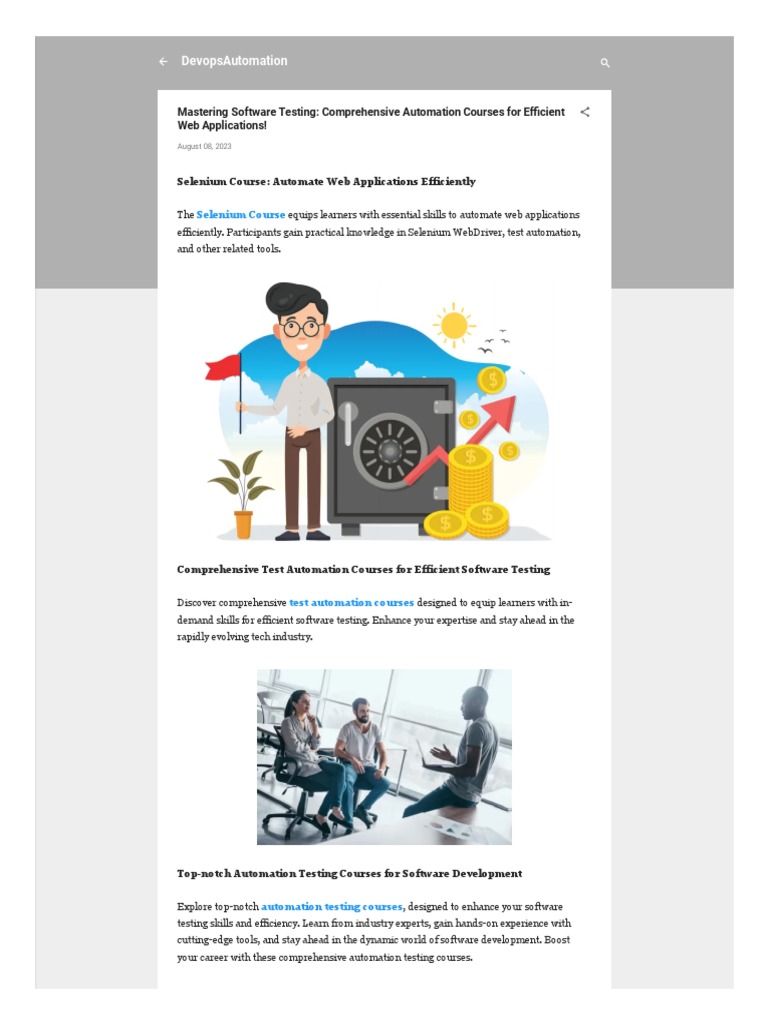 Mastering Software Testing Comprehensive Automation Courses For ...