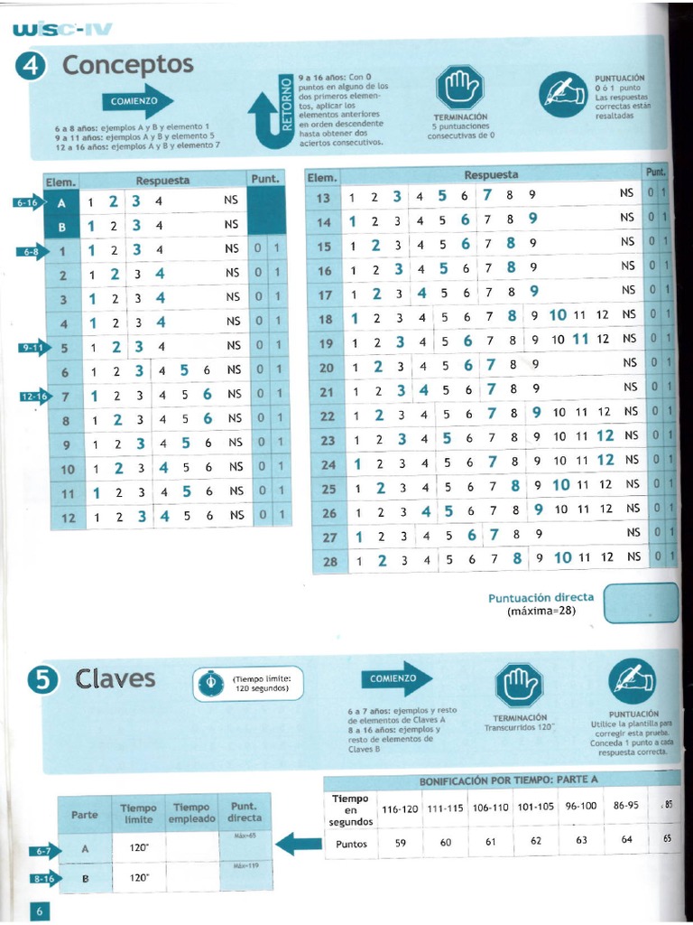 6Wisc-IV Conceptos y Claves | PDF