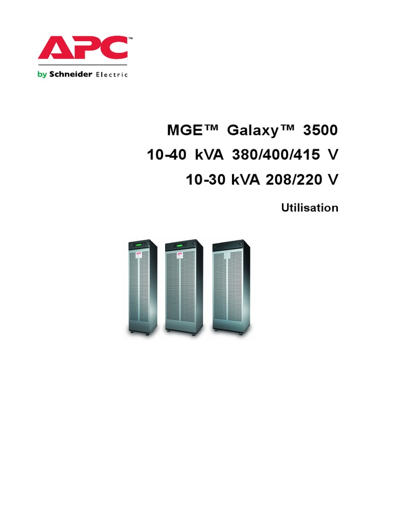 MGE™ Galaxy™ 3500 10-40 kVA 380/400/415 V 10-30 kVA 208/220 V | PDF ...