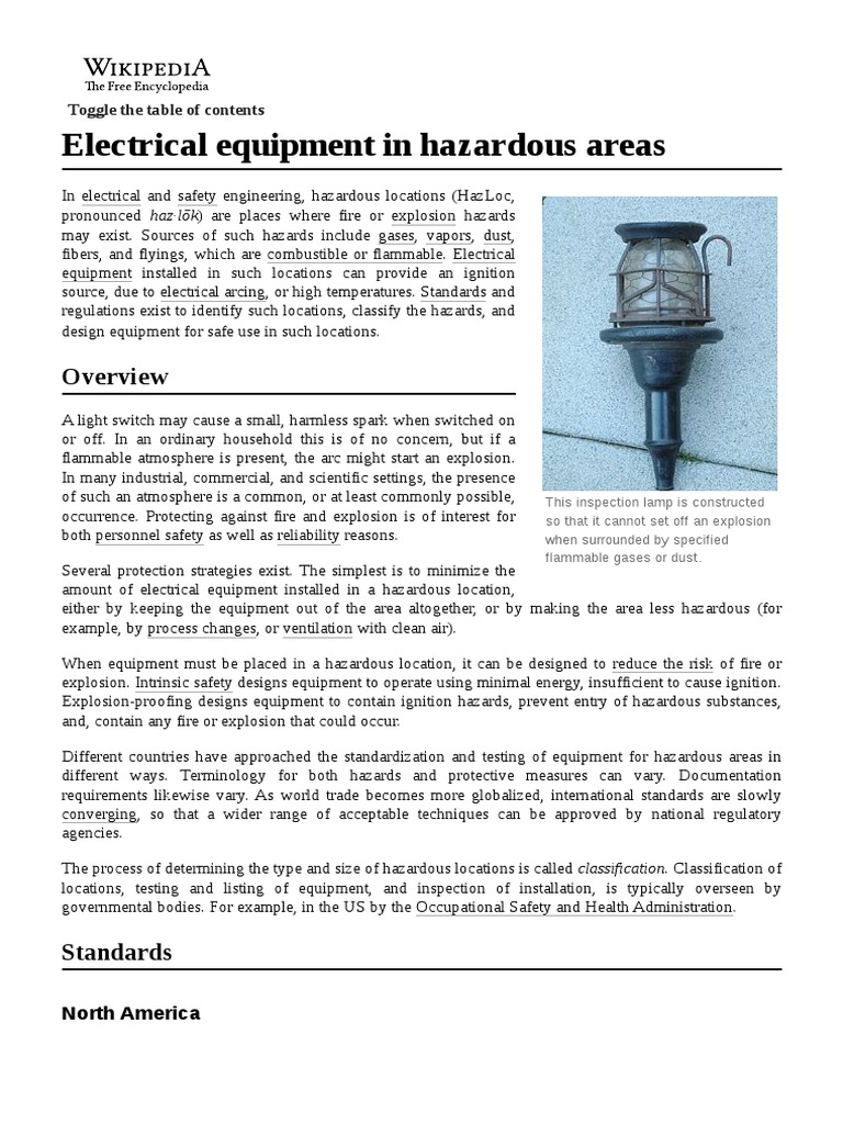 Electrical Equipment in Hazardous Areas | PDF