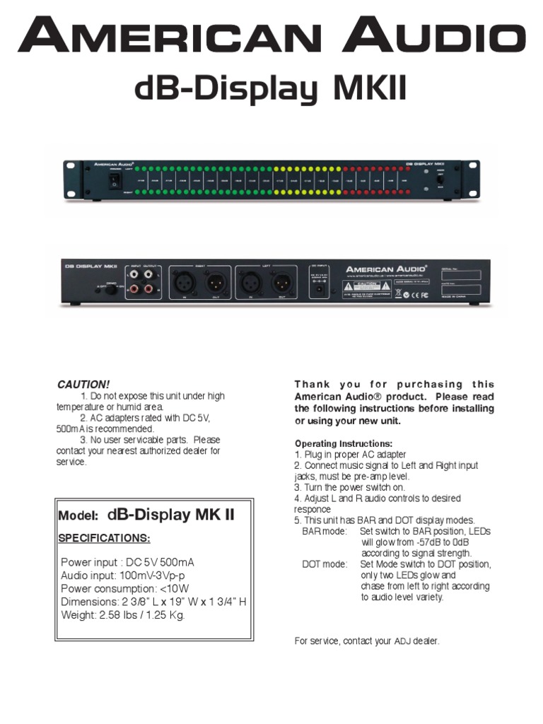 DB Display MKII User Manual | PDF