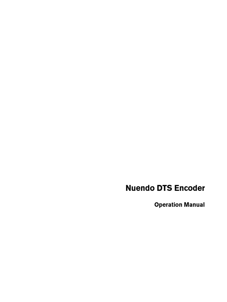 Nuendo Dts Encoder Guide | PDF | Data Compression | Digital Audio