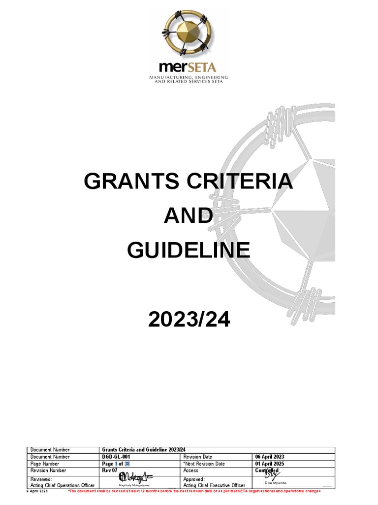 DGD GL 001 Grants Criteria and Guidelines 2023 2024.pdf - V1 | Download ... DGD GL 001 Grants Criteria and Guidelines 2023 2024.pdf - V1 | Download ...